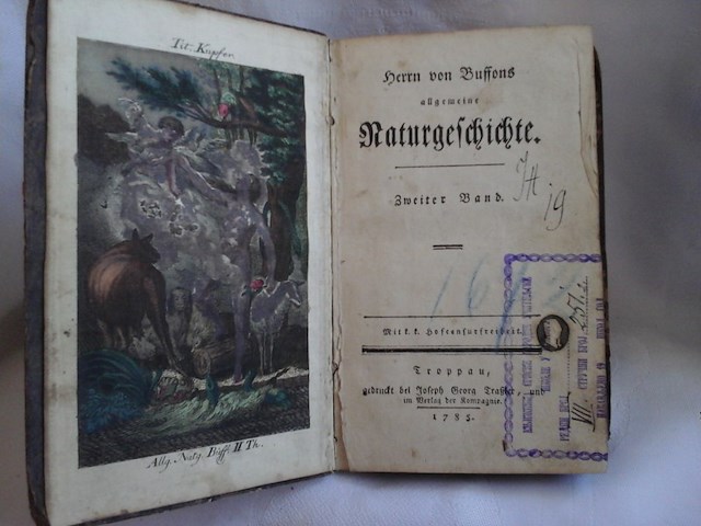 Knjiga na nemačkom izdanje 1785 godine