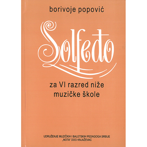 Solfeđo Za VI Razred - Borivoje Popović