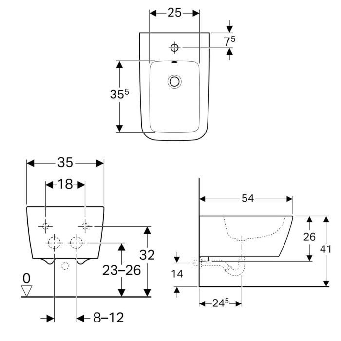 GEBERIT iCON Square bide konzolni