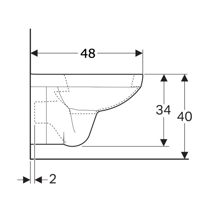 GEBERIT Selnova Square 48cm WC šolja konzolna + daska