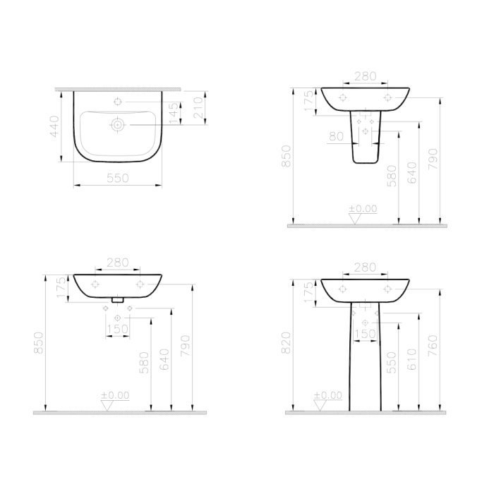 Vitra S20 lavabo 55 cm