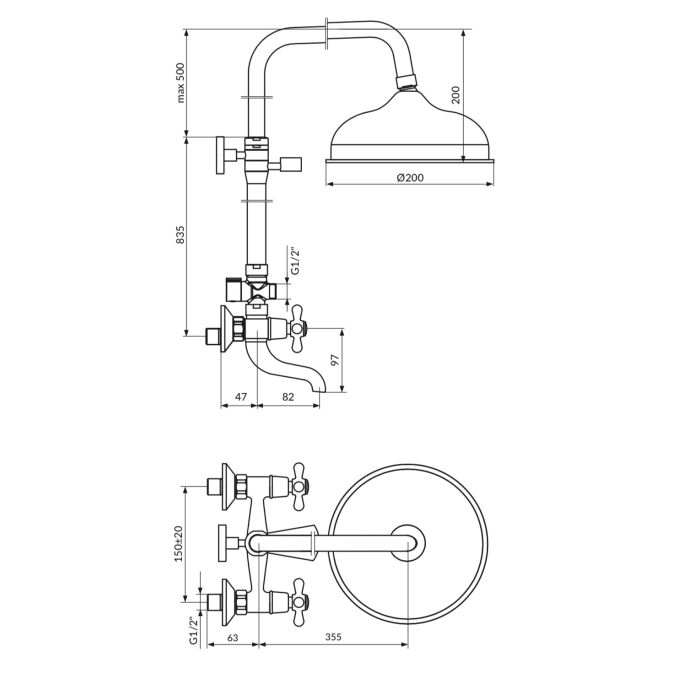 BRONTEE tuš usponski NB12251