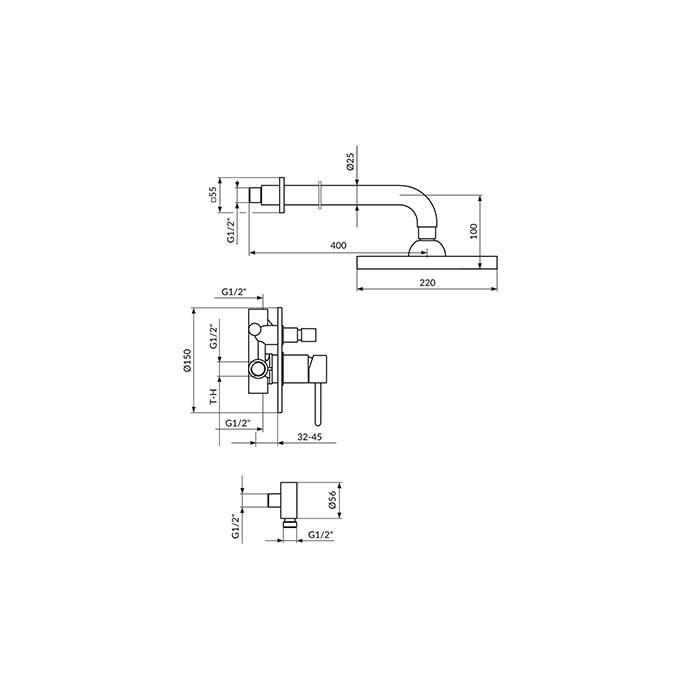 ROSAN Dark ugradni set JD31601