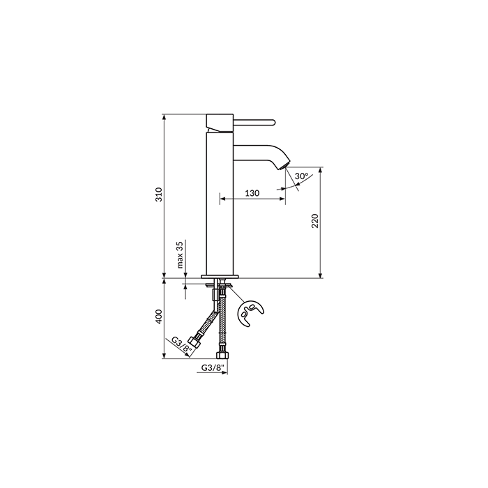 ROSAN Dark za lavabo visoka JD30109