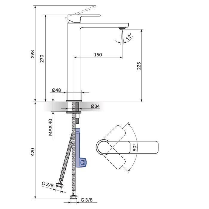 ROSAN Stolz S2 230109 za lavabo visoka