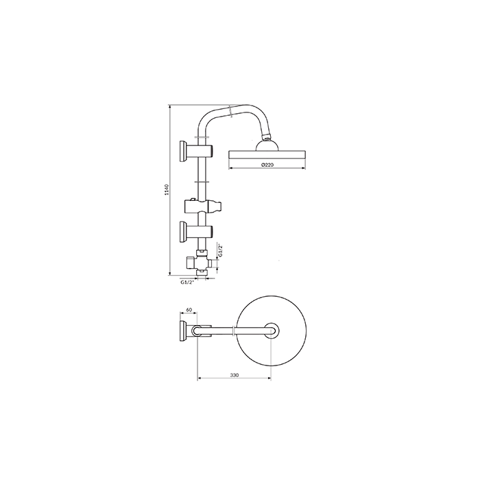 ROSAN tuš set PUTKB2 B/2