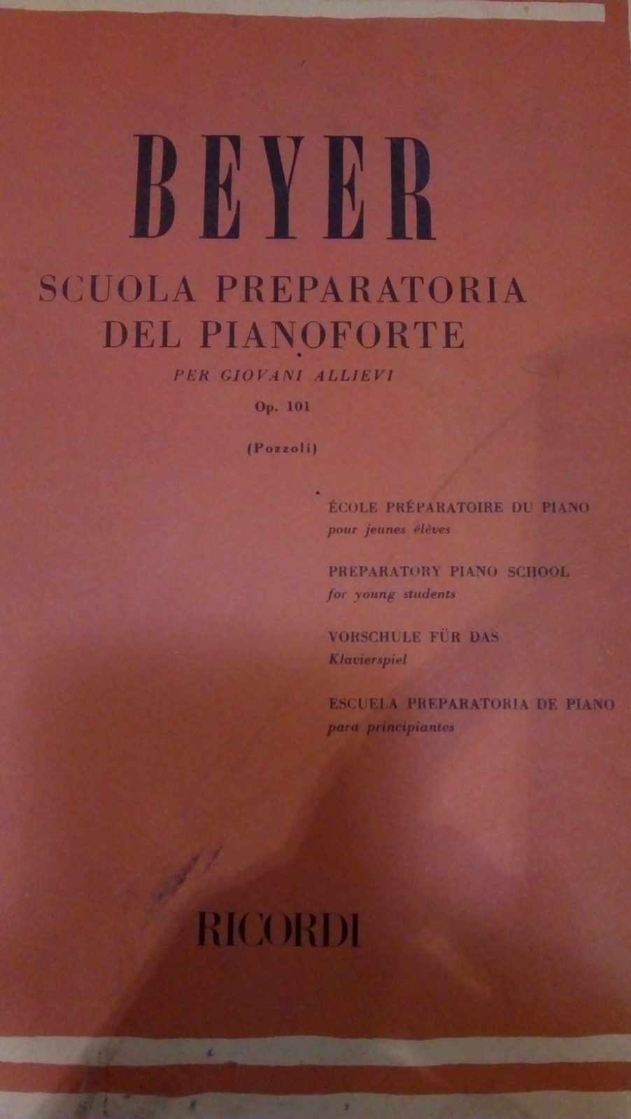 Beyer, scuola preparatoria del pianoforte