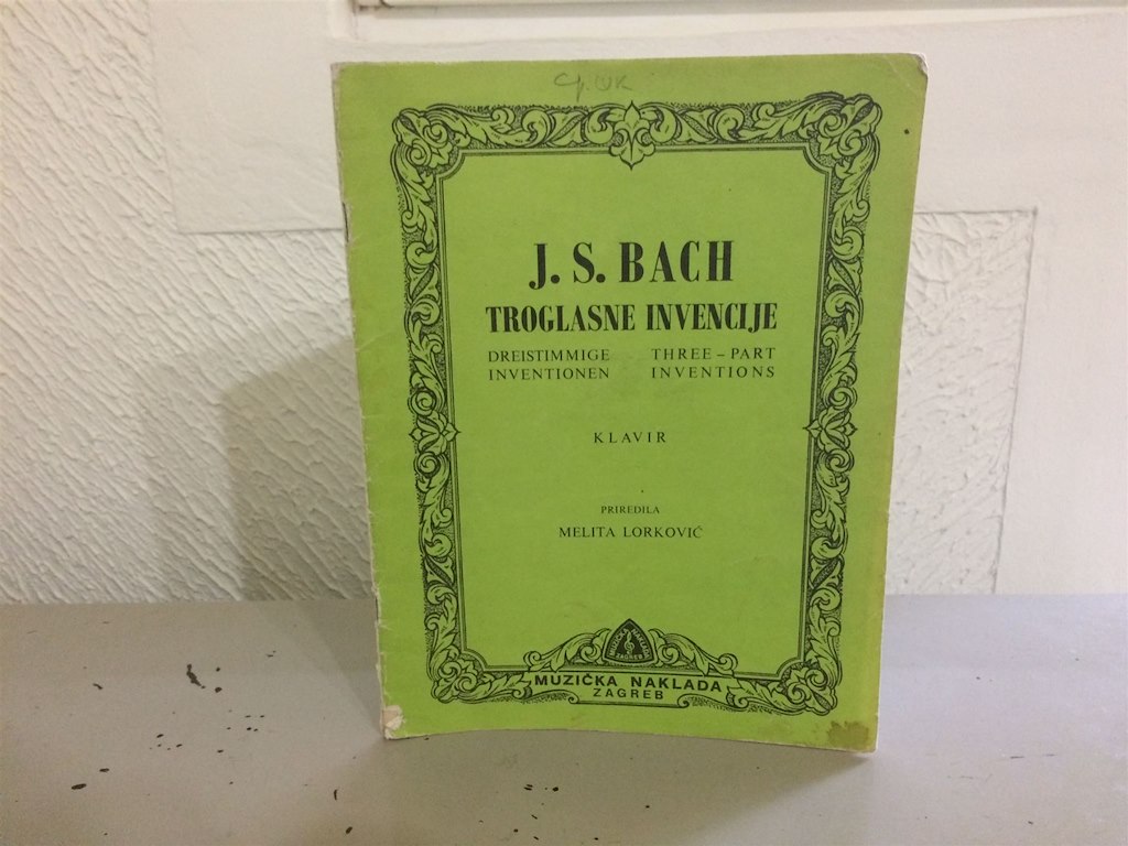 J.S. Bach, troglasne invencije, klavir