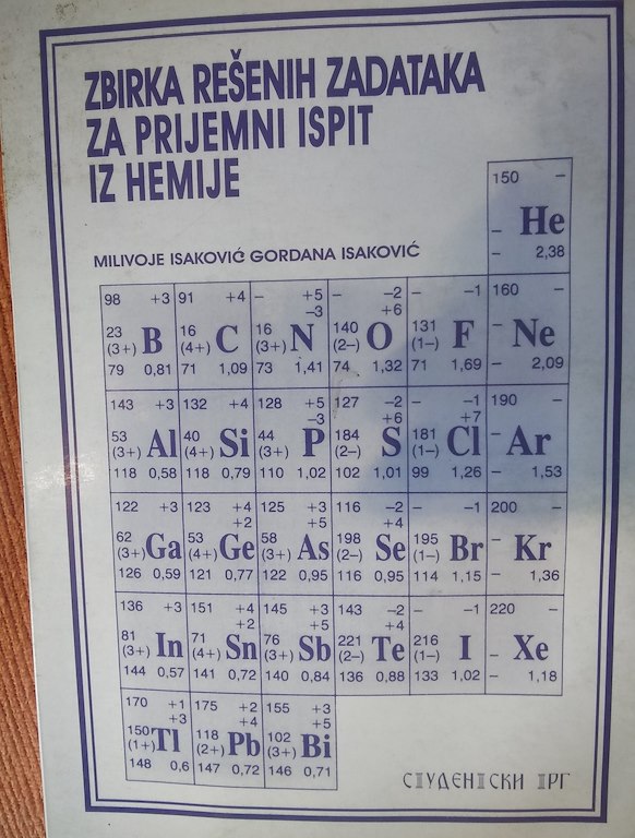 Zbirka rešenih zadataka za studente i prijemne ispite iz hemije