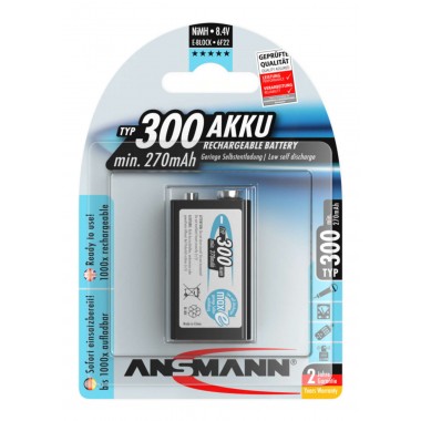 Ansmann maxE 9V 300mAh Ni-MH punjiva baterija