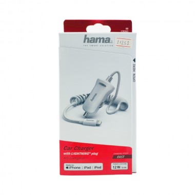 Hama 178263 za IPhone, MFI, Beli 2,4A, Premium auto punjač