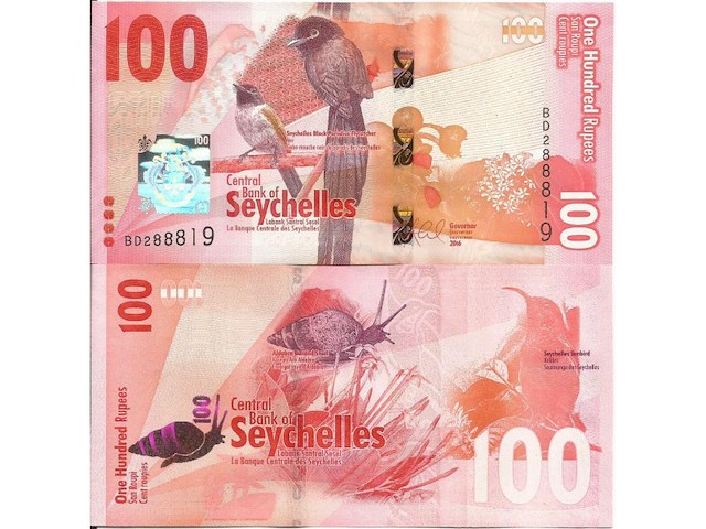 Seychelles 100 rupees 2016. UNC