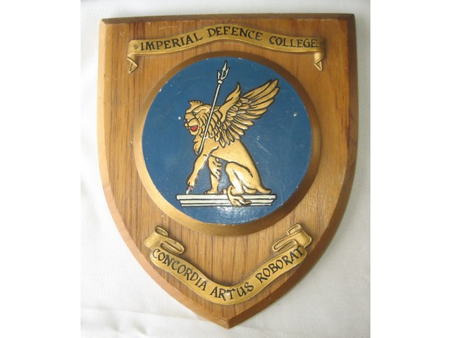 Imperial Defence College Great Britain plaketa