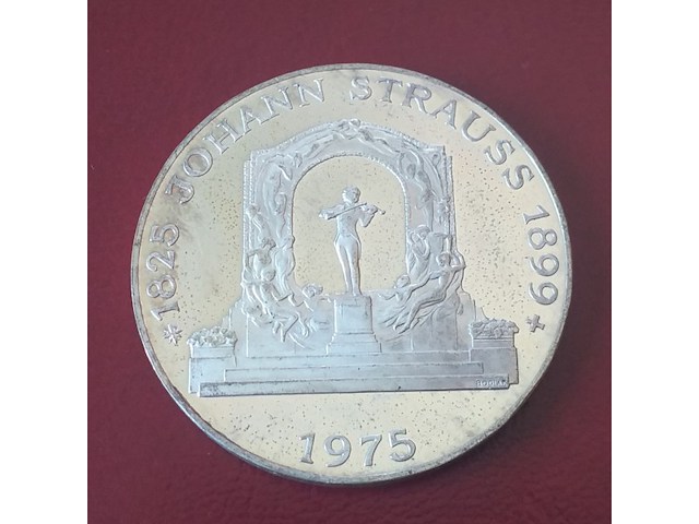 100 SCHILLING 1975 PROOF srebro