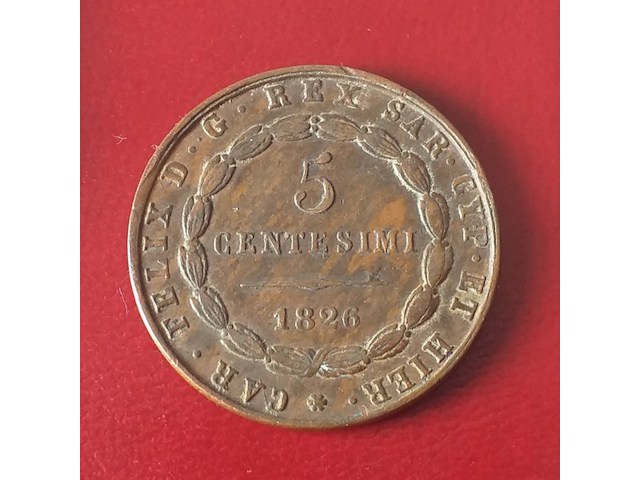 5 CENTESIMI 1826 L