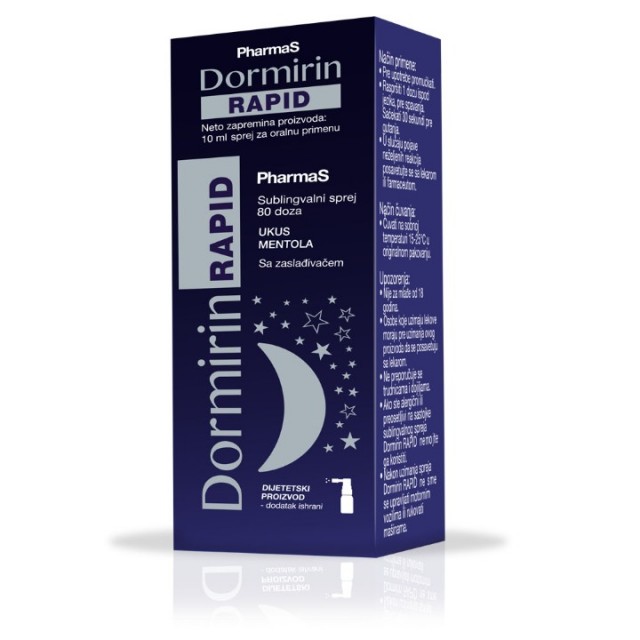 DORMIRIN RAPID SPREJ 10ML
Opis
INFORMACIJE
NALOG
SERVIS
KORISNI LINKOVI