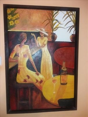 Umet. slika Devojke u baru, ulje na platnu, 67x97