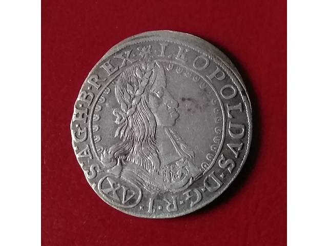 Leopold 15 KREUZER 1662 CA srebro