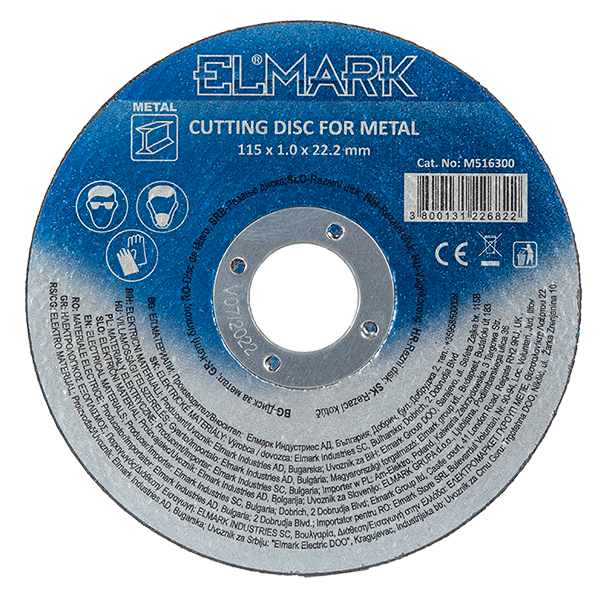 DISK PLOČA ZA SEČENJE METALA 115x1.6x22.2mm