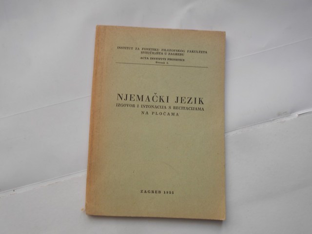 Nemački jezik, izgovor i intonacija, FF SvZG 1955.