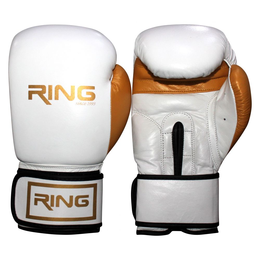 RING rukavice za boks 10 OZ kozne - RS 3211-10 white (Rasprodato!)