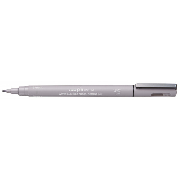 Uni-ball Pin Pen Brush Pigment Ink BR-200 Light Grey