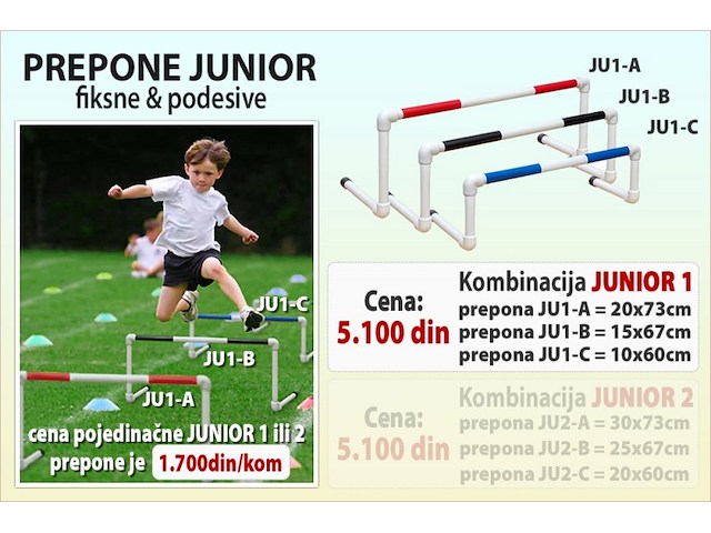 Prepone / set fiksnih prepona JUNIOR 1 (tri prepone)