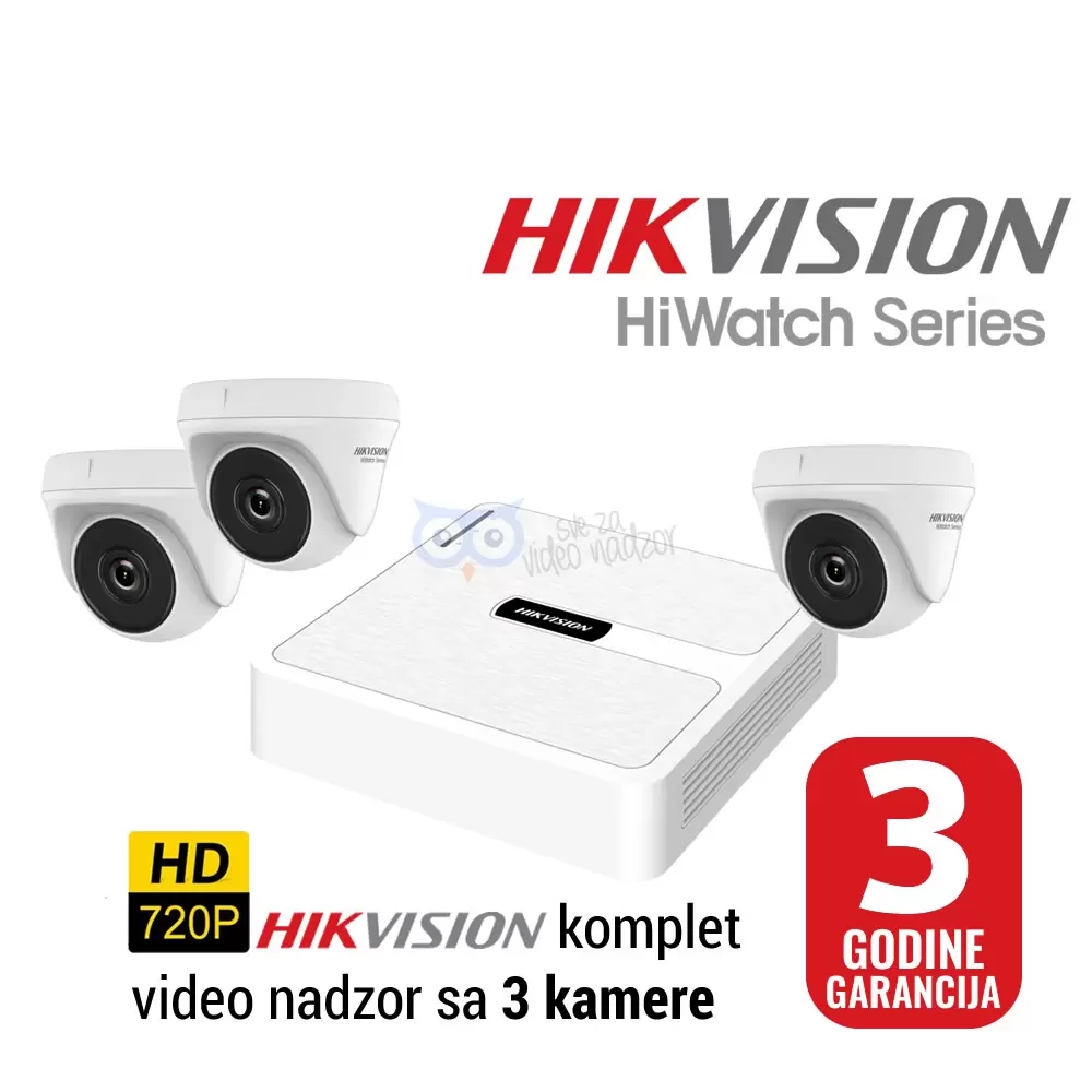 HD Hikvision komplet video nadzor sa 3 kamere