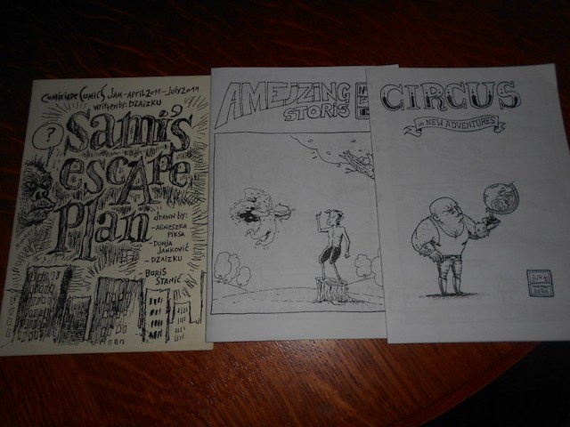 3 fanzina - circus,amejzing storis,comixiade comics jam