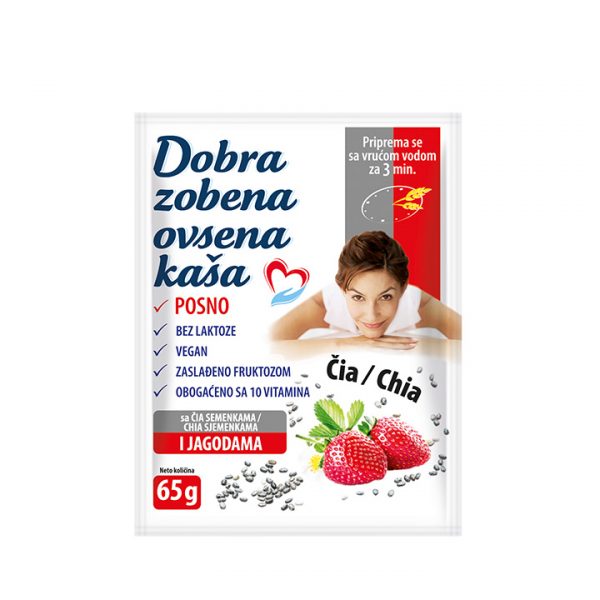 DOBRA OVSENA KAŠA CHIA I JAGODA 60GR LOMAX