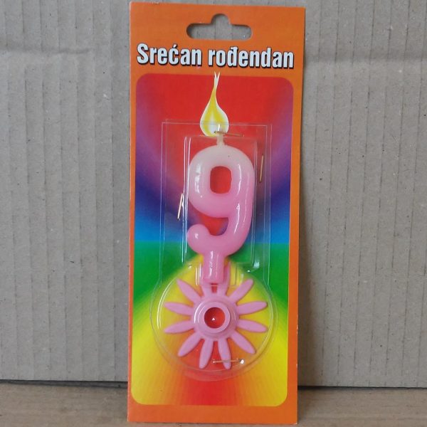 SVEĆICA ROĐENDANSKA 9 ROZE