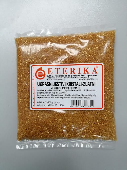 UKRASNI JESTIVI KRISTALI ZLATNI 250gr. ETERIKA