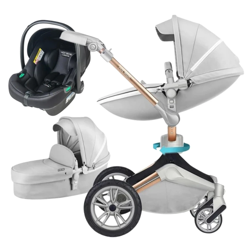 Hot Mom kolica za bebe Grey 3u1, 0m+