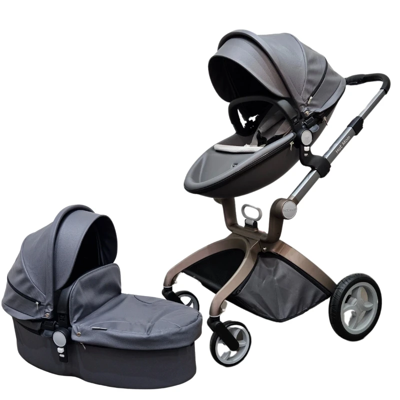 Hot Mom kolica Dark Grey 2u1, 0m+