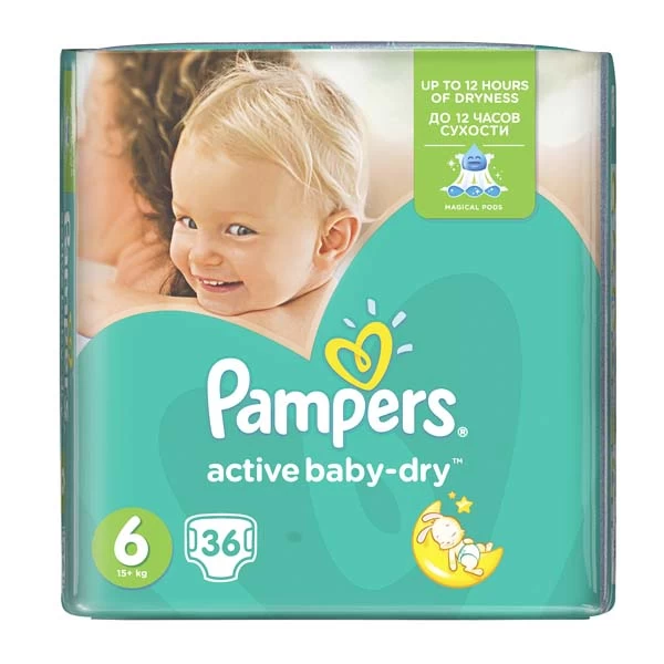 Pampers pelene Active baby 6 extra large, 36/1
