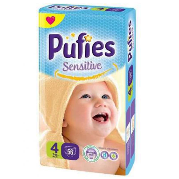 Pufies pelene za bebe Sensitive 4, 56 kom