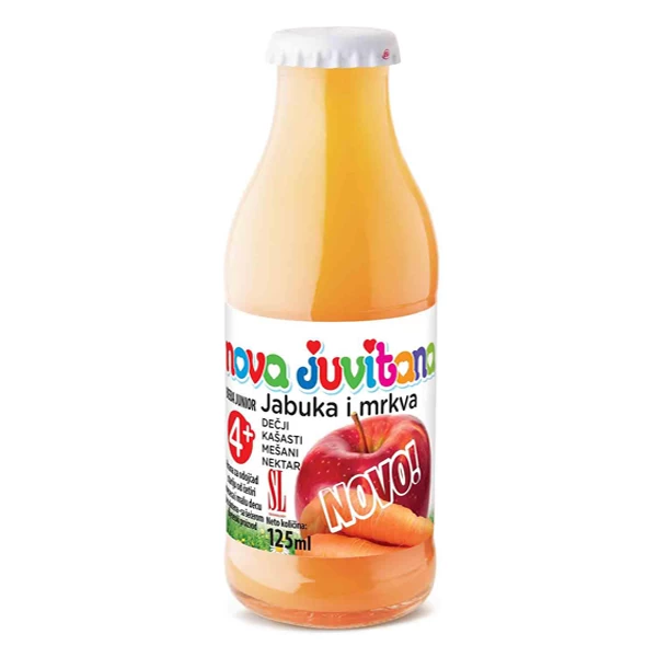 Juvitana sokić jabuka i šargarepa 125ml, 4m+