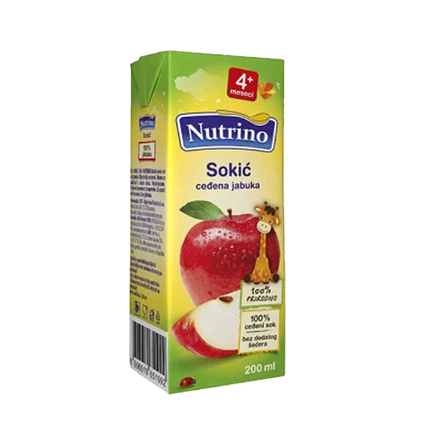 Nutrino sokić ceđena jabuka 200ml, 4m+