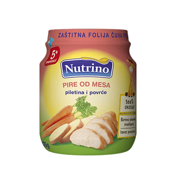 Nutrino pire od mesa piletina i povrće 125g, 5m+