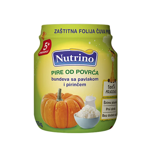 Nutrino pire od povrća bundeva, pavlaka i pirinač 125g, 5m+