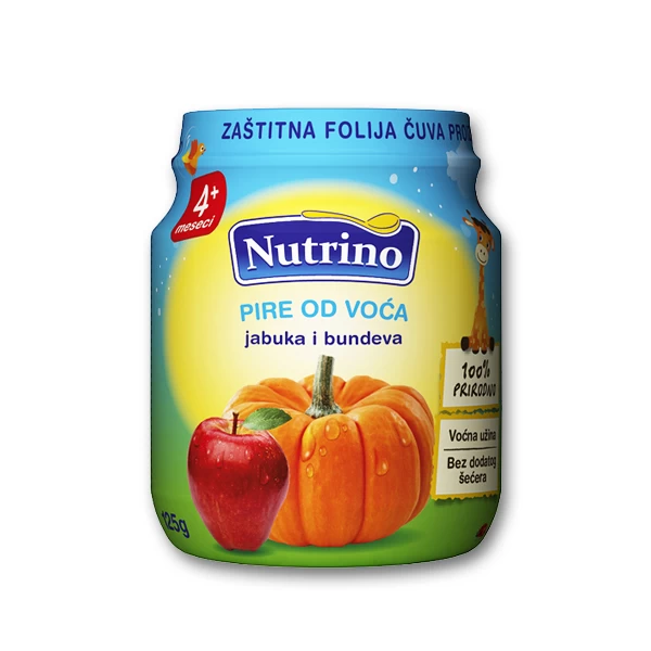 Nutrino pire od voća jabuka i bundeva 125g, 4m+