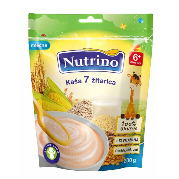 Nutrino mlečna kaša 7 žitarica 200g, 6m+