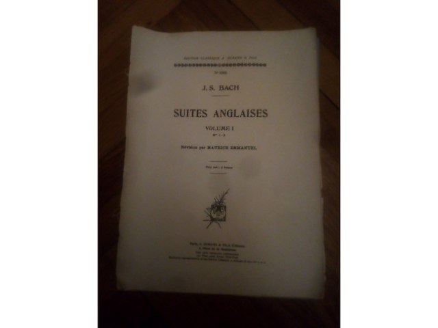 J. S. Bach, SUITES ANGLAISES