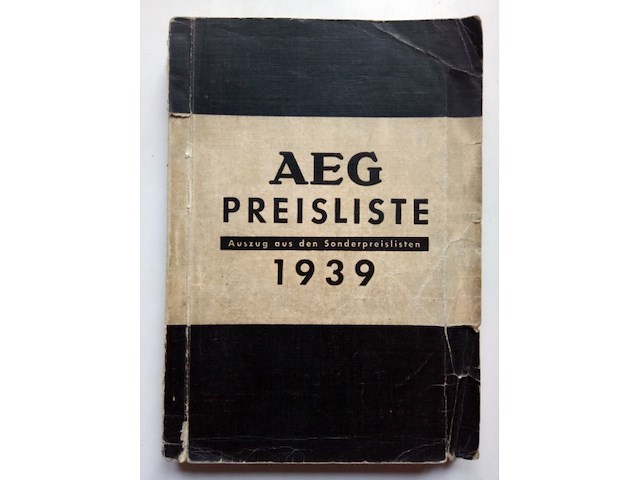 AEG PREISLISTE, 1939