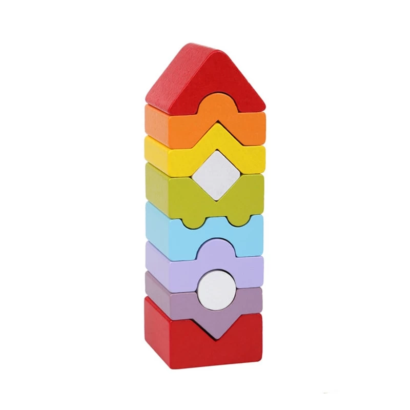 Cubika drvena igračka Kula, 10 elemenata