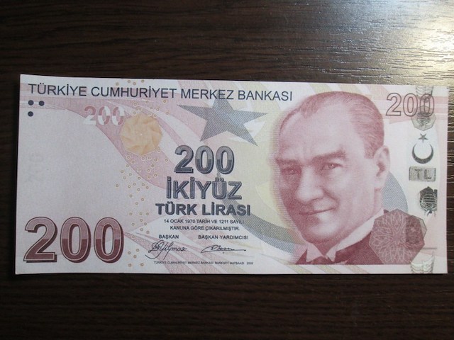 200 turskih lira 2009 kopija