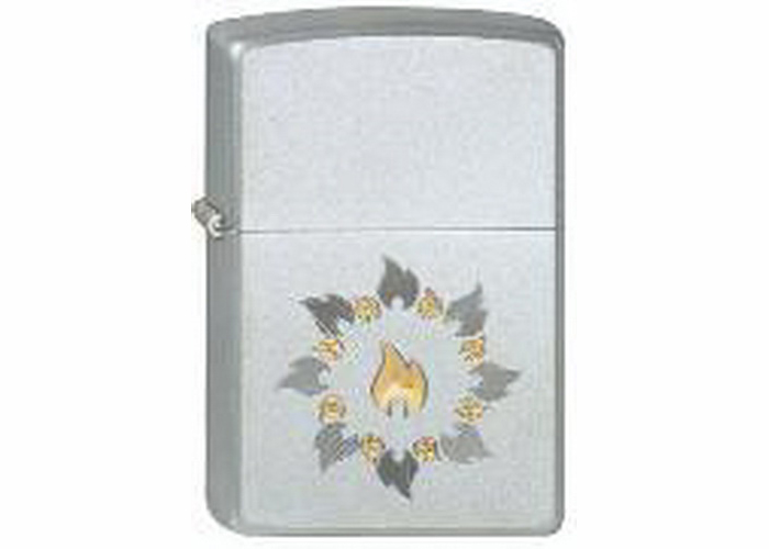 Z21192 ZIPPO UP.-SATIN CHROME FIRE