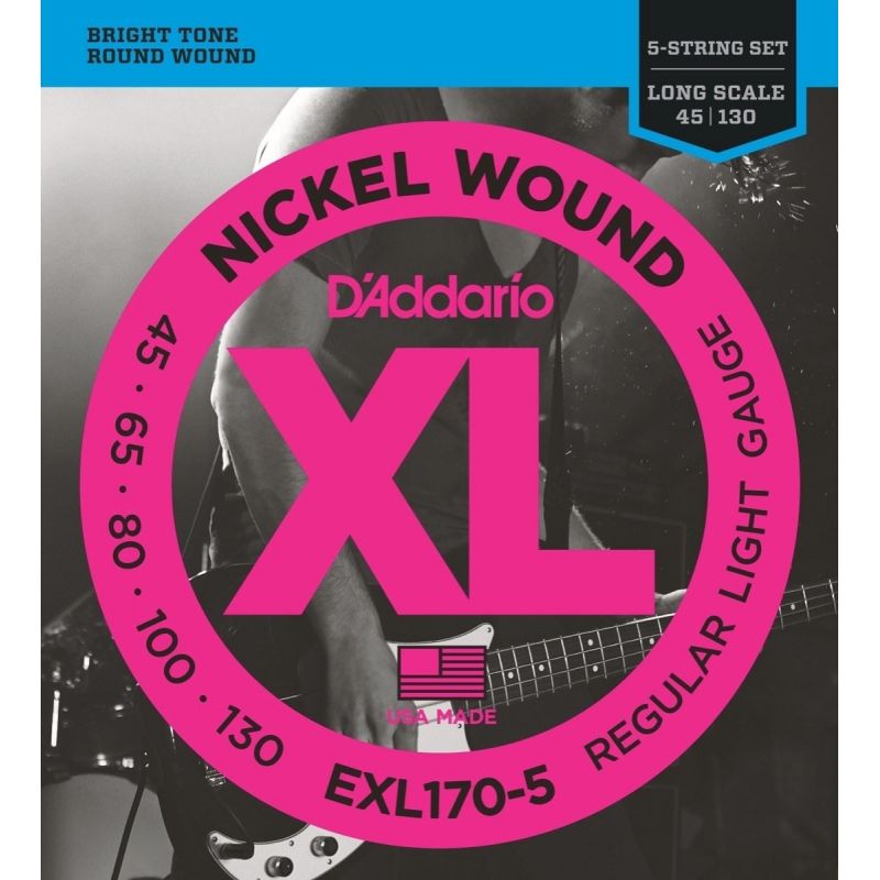 EXL 170-5. 45-130 D'Addario žice za bas gitaru