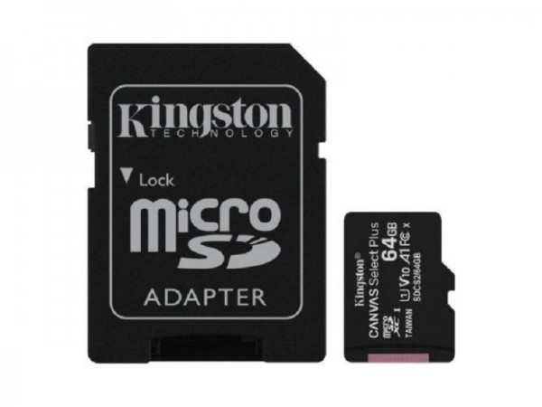 KINGSTON MICRO SD 64GB + SD ADAPTER SDCS2/64GB