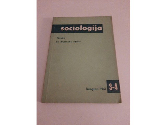 SOCIOLOGIJA - casopis za drustvene nauke